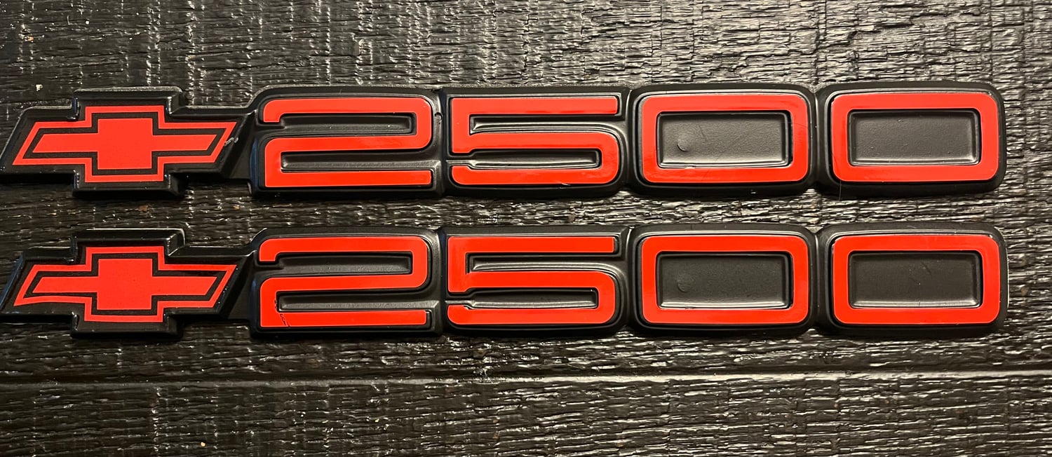 Chevy Red/black 1500/2500 door emblem | ObsCartel