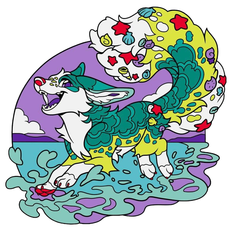 Fursona Pins: Baja Blast Beach Fox Pin | CorgiBeans