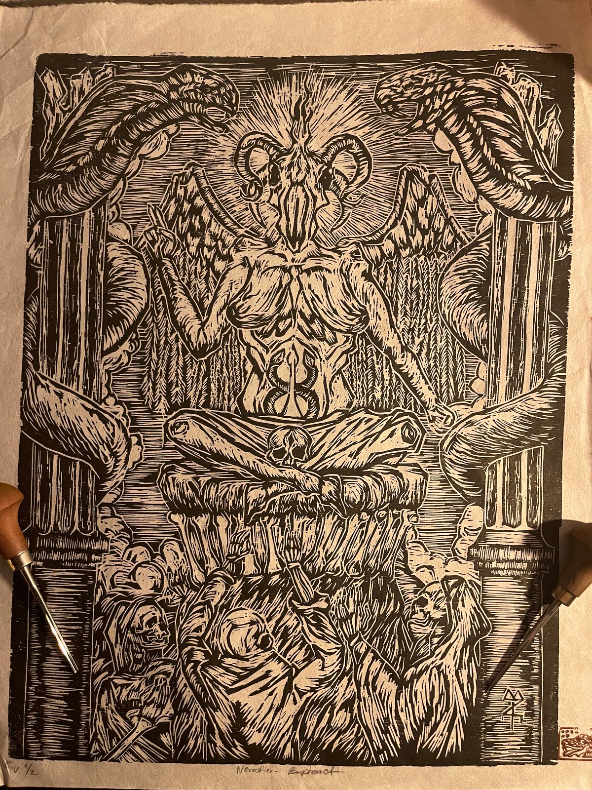 Necrofier “Baphomet” Original Print. Limited to 2 | Macuahuitl Press
