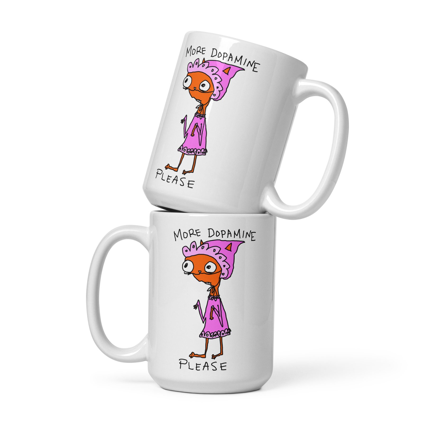 dopamine White glossy mug | Batsyhead