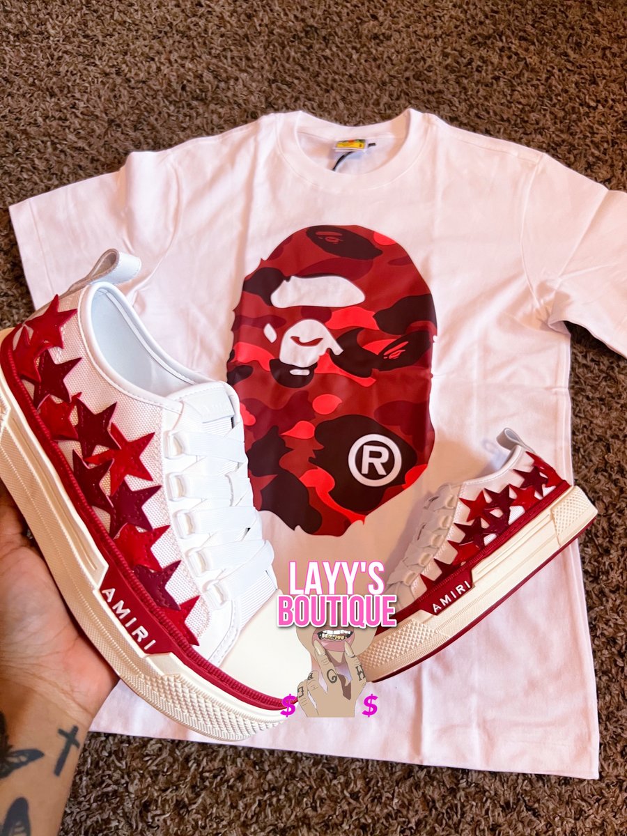 Red Amiri Bape Set | Layys Closet