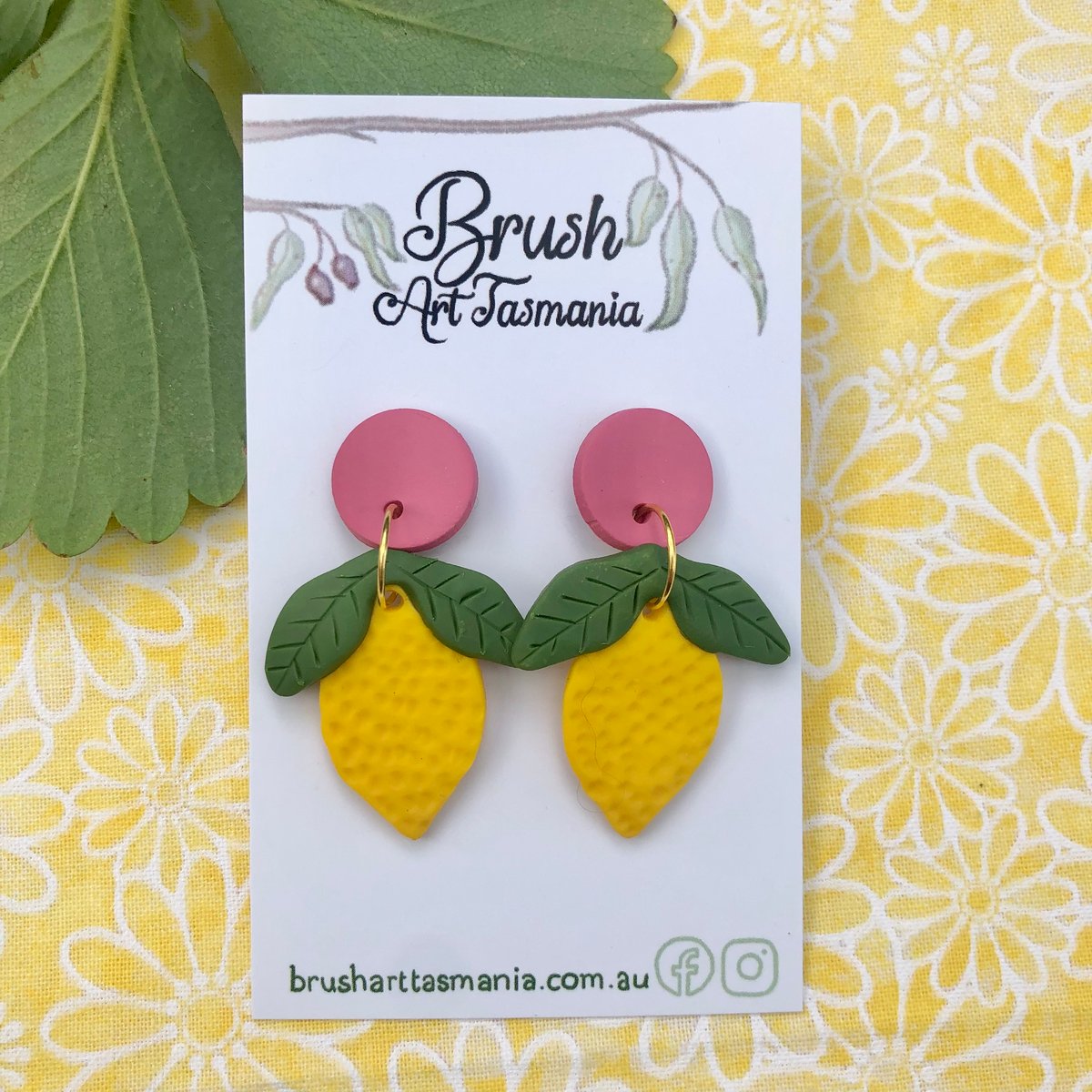Lemon Earrings | Brush - Art Tasmania