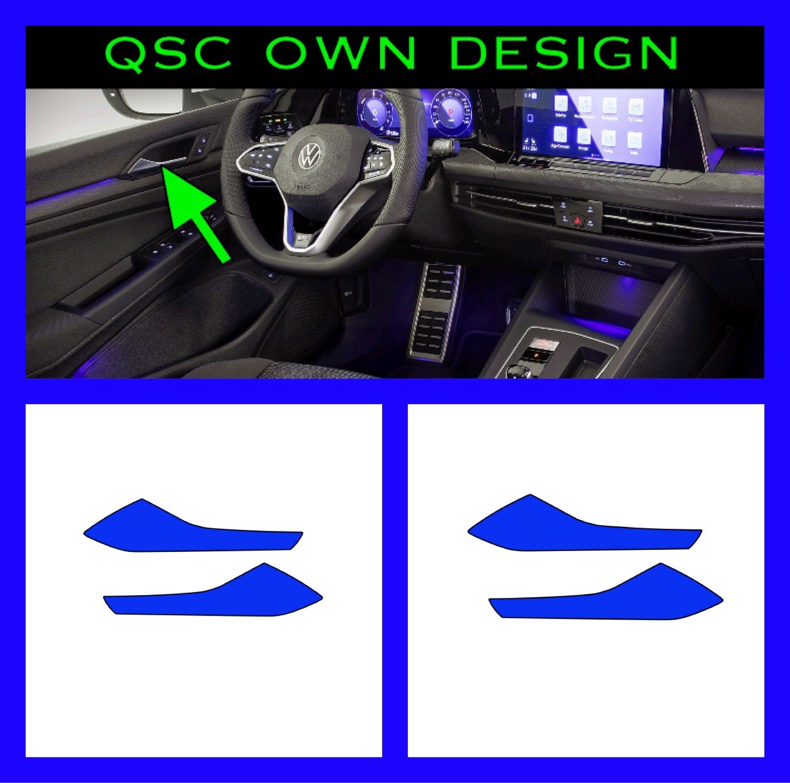 X4 Vw Golf Mk8 Interior Handle Sticker Overlays | QsCustom