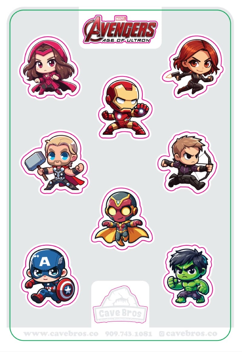 Avengers Sticker Sheet | Cave Bros