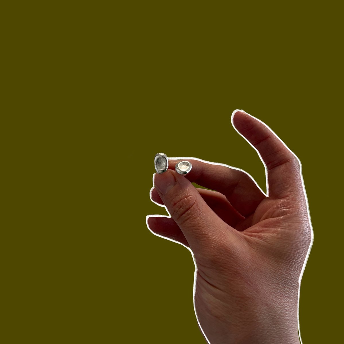 #3 Big Dimple Pebble Studs ( Silver & Gold) | Roisin Connolly