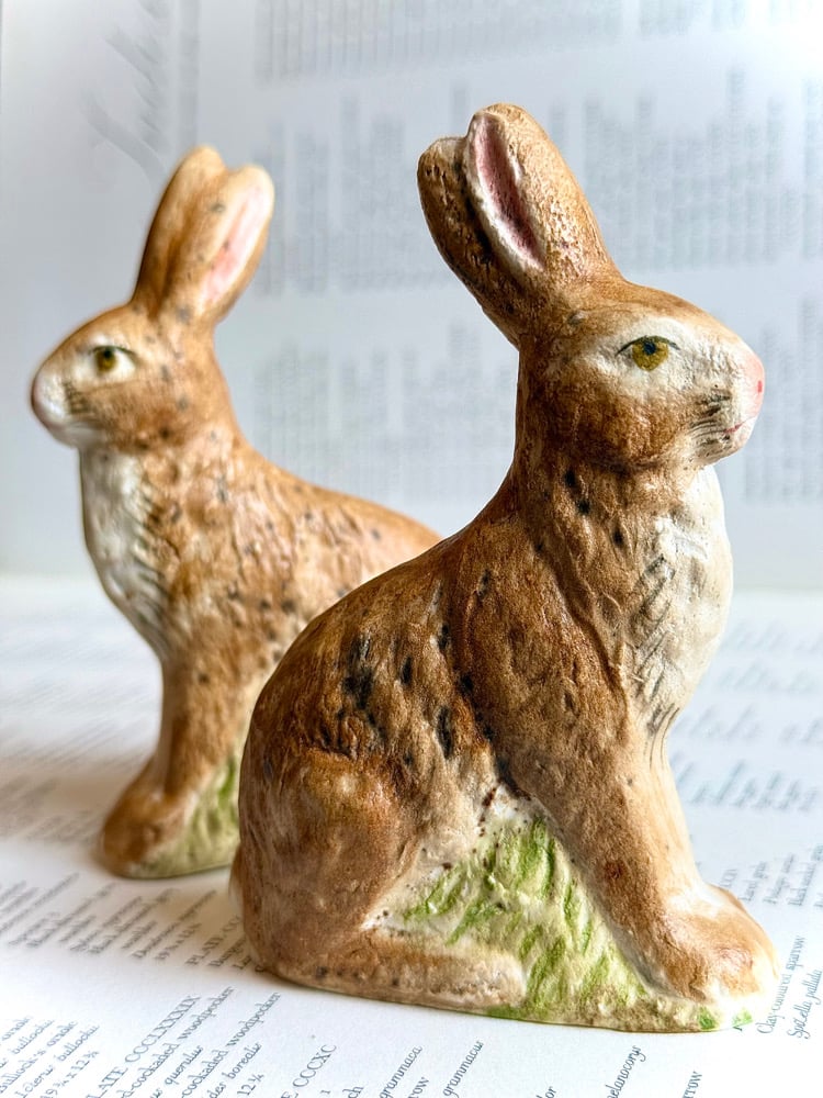 Staffordshire-Inspired Rabbit Pair 2 | Full Moon Wares