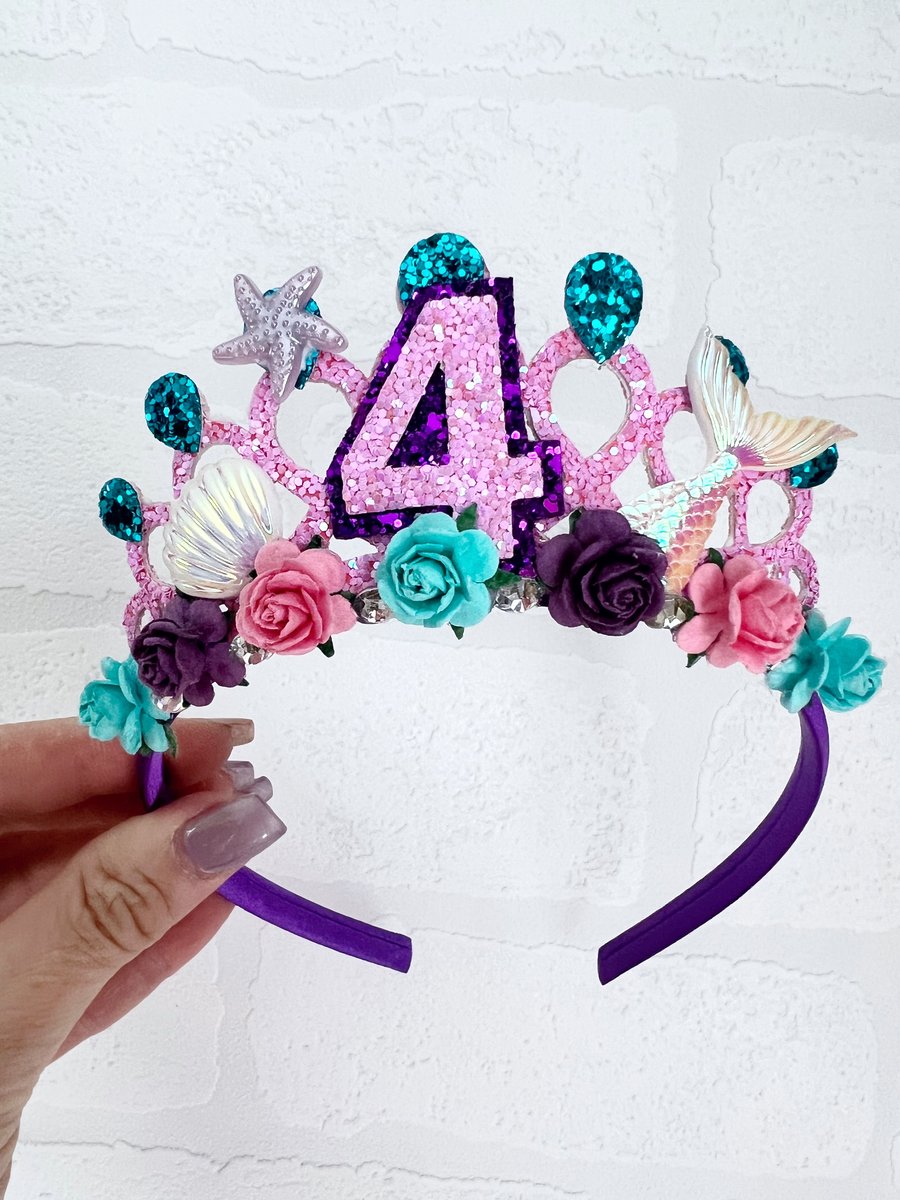 Mermaid birthday tiara crown party props birthday accessories | Halle ...