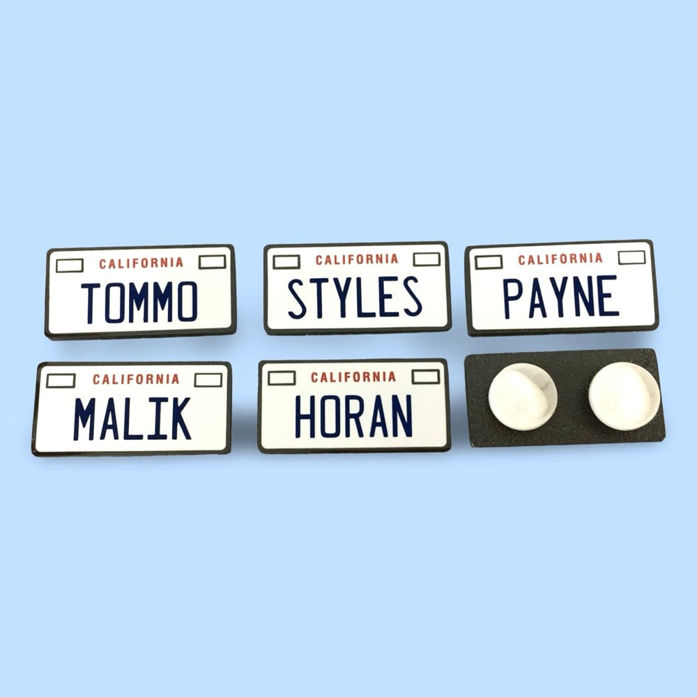 One Direction License Plate Enamel Pins | Millypins