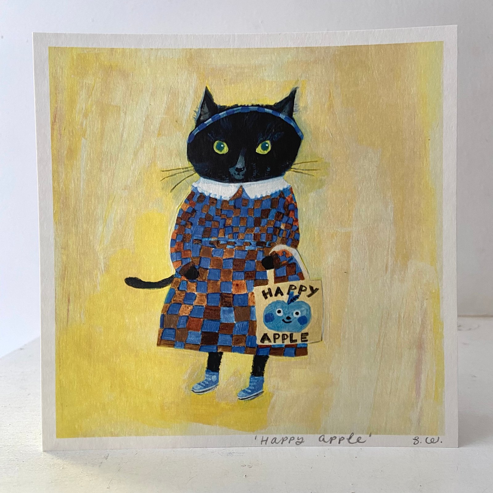 Small square art print -Happy Apple | Moggshop