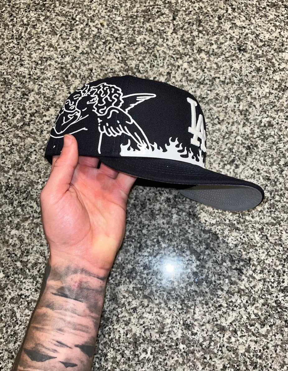 ANGELIC FLAME NAVY BLUE DODGERS CUSTOM FITTED | WORLDWIDE RANK LLC