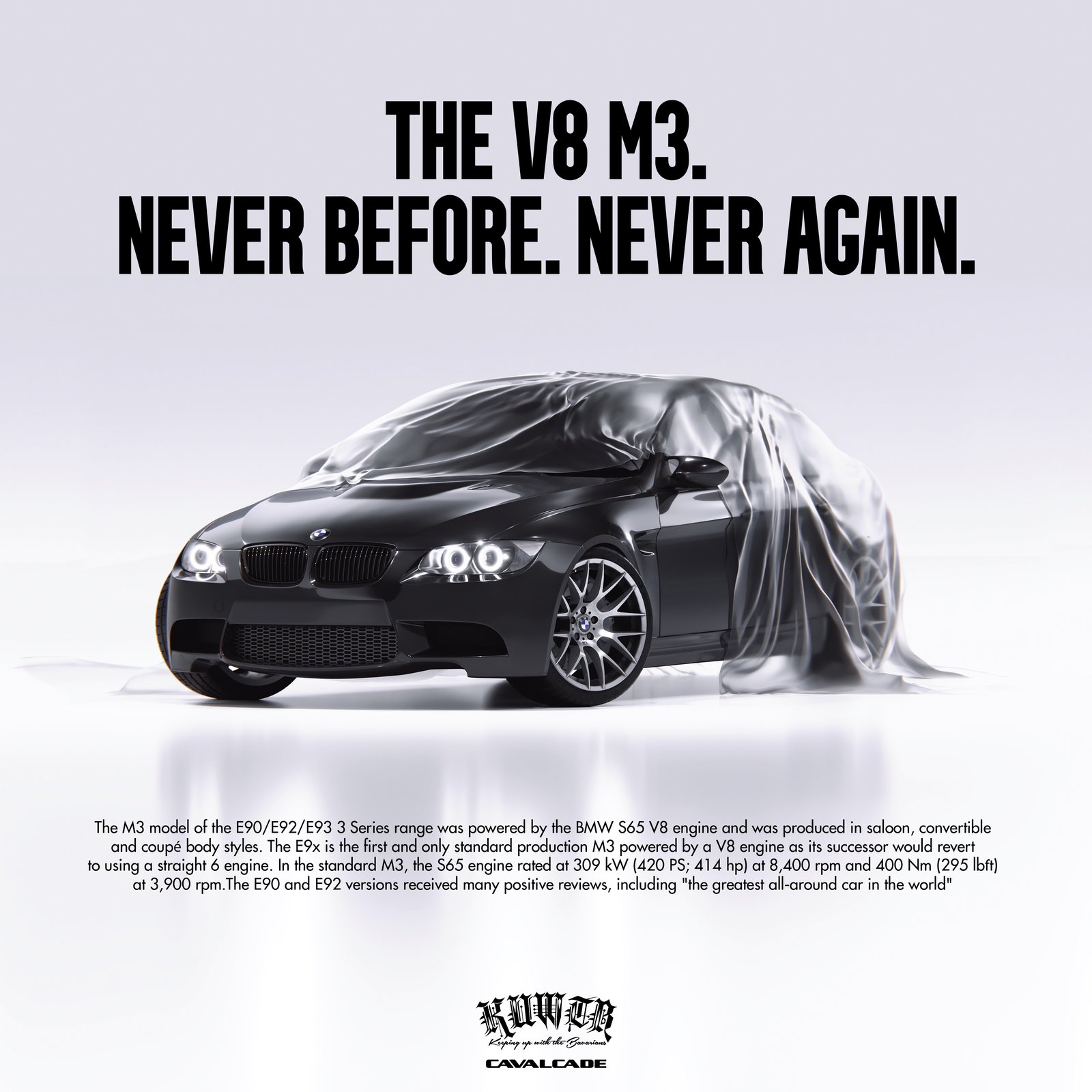 Keeping Up With The Bavarians — E90 M3 Classic Advertisement Poster