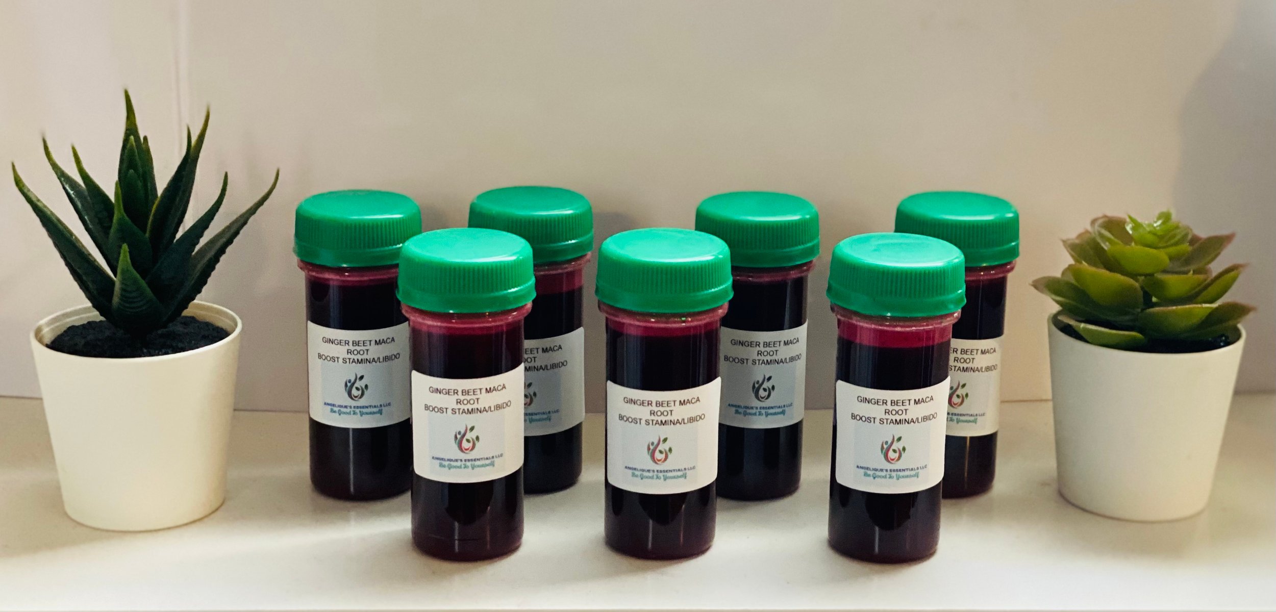 Ginger Beet Maca Root shots | Angelique’s Essentials
