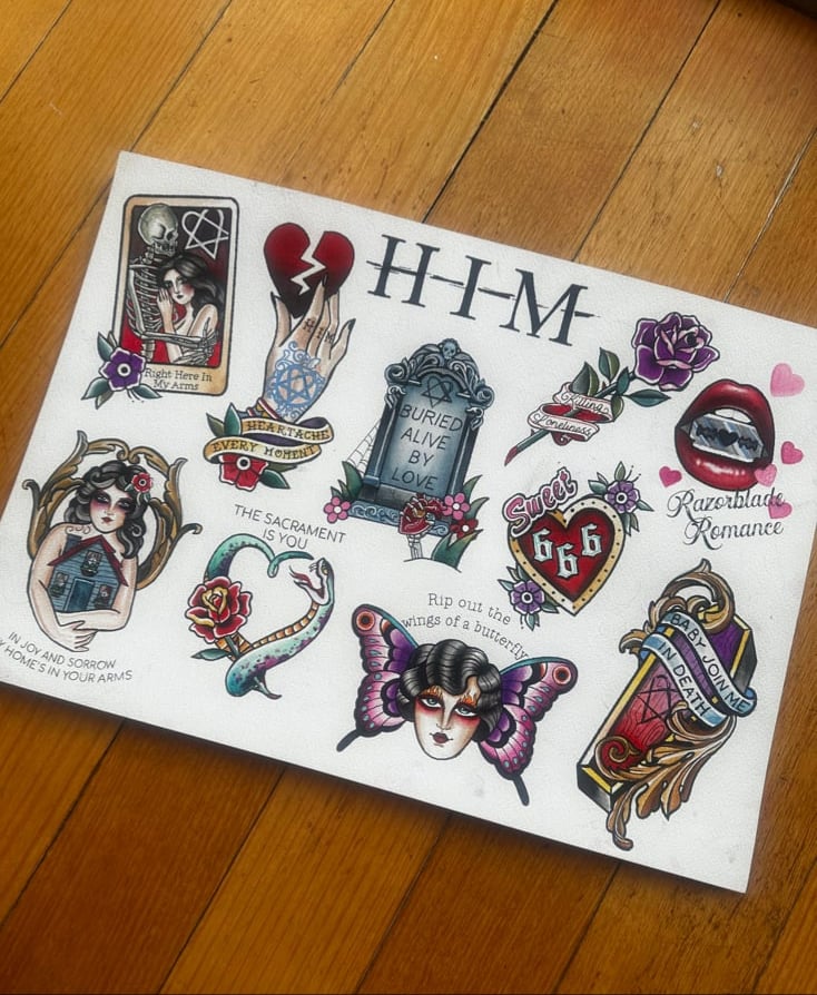 HIM flash sheet | RachaelDtattoo