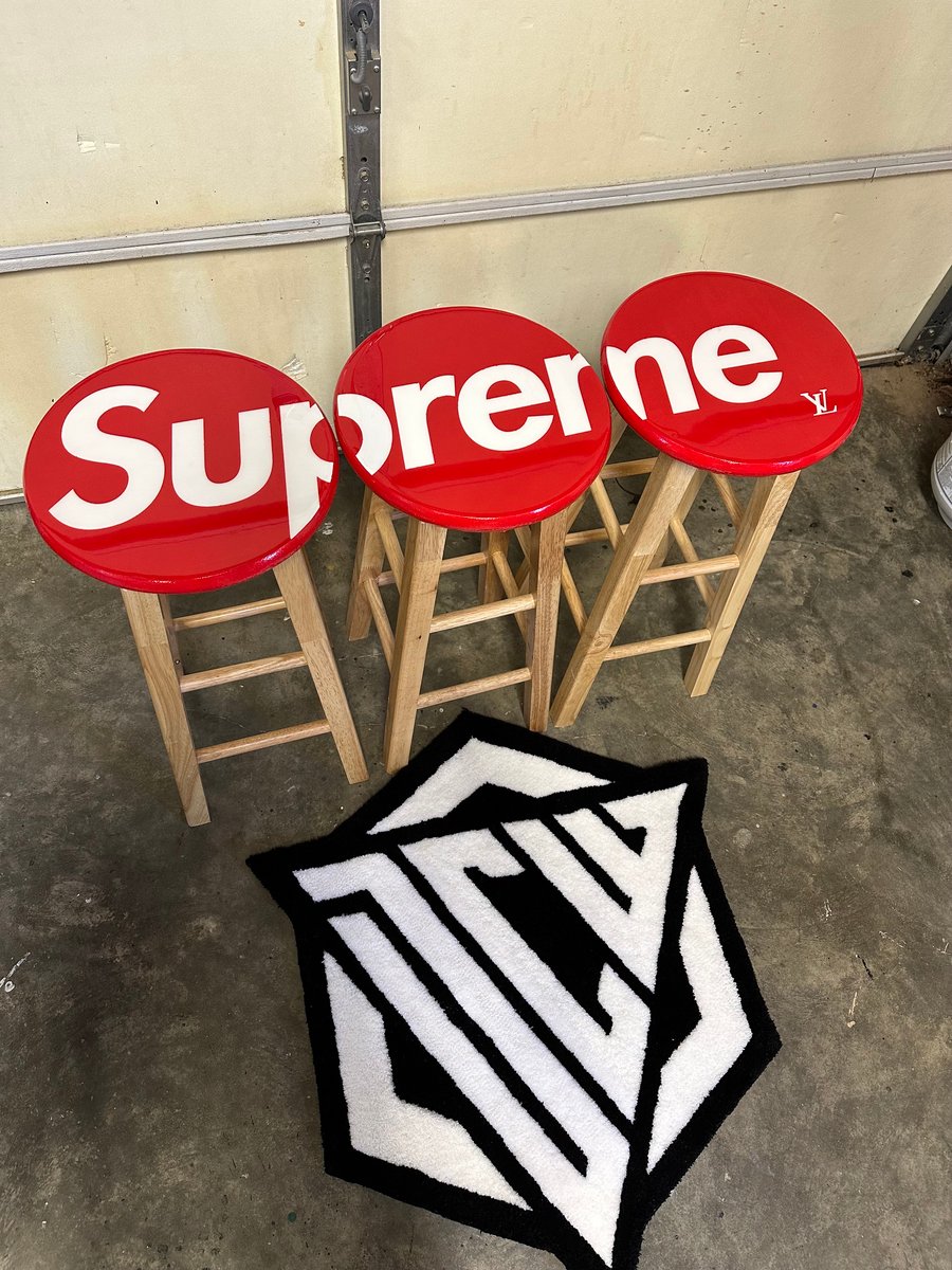 Supreme x LV Bar Stools | Dame's Custom Woodwork