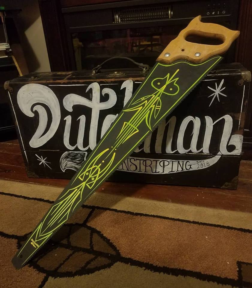 Mixed Painting Art & Collectibles Pinstriped hand saw etna.com.pe